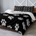 4 Piece Duvet Cover Set Queen, White Animals Footprints Soft Breathable ...