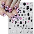 3PCS 5D Embossed Nail Art Stickers Cute Colorful Flower Nail Decals ...