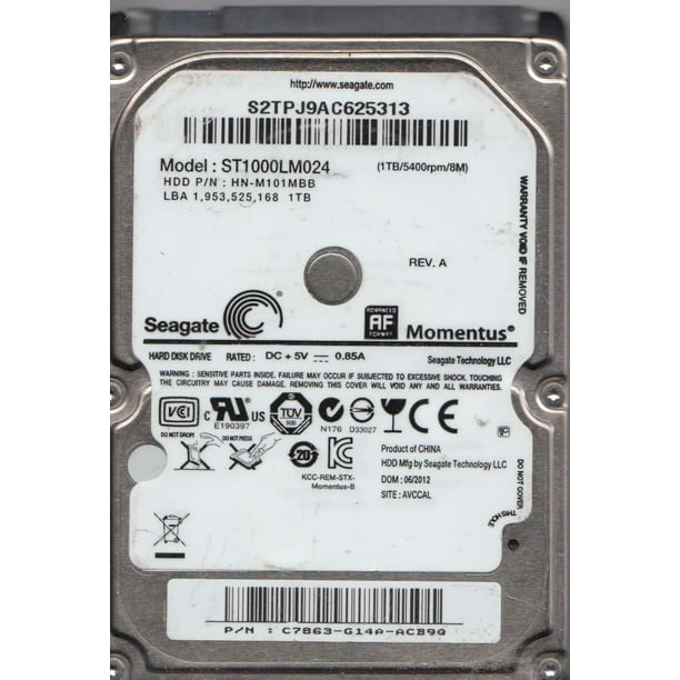 ST1000LM024, HN-M101MBB, FW 2AR10001, Seagate 1TB SATA 2.5 Hard Drive ...