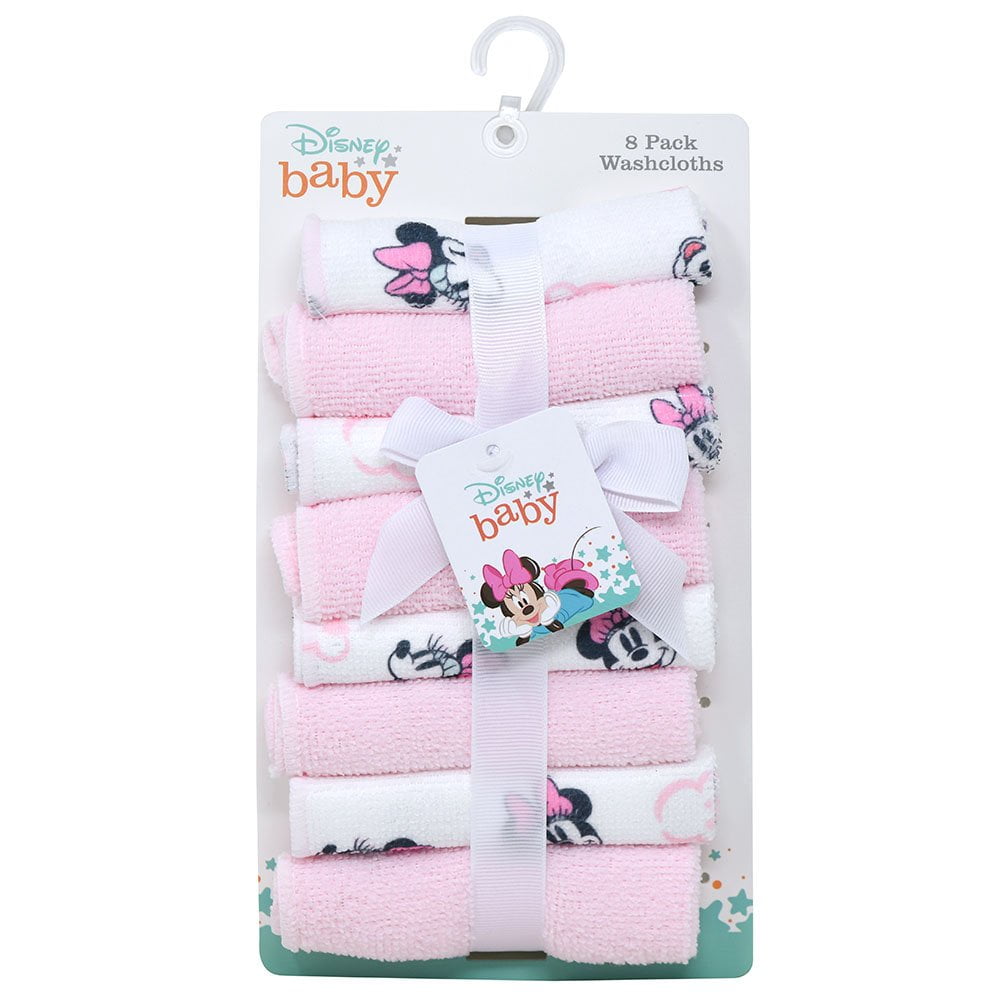 Disney Baby Girls' 8-Pack Minnie Mouse Washcloths Set - pink/multi, one ...