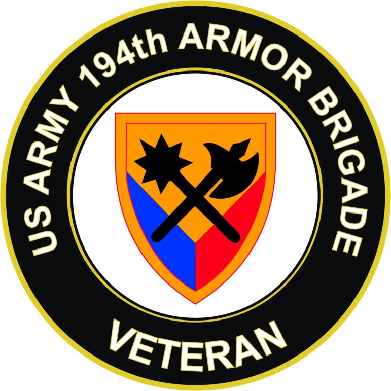 3.8 Inch U.S. Army 194th Armored Brigade Veteran Sticker Decal ...