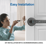 Foxgard Fingerprint Door Lock, Smart Bedroom Door Knob with Thumbprint ...