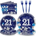 UYGDUY-96 Pcs 21st Birthday Plates and Napkins Party Supplies Cheers to ...
