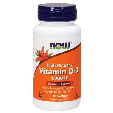 NOW Foods Vitamin D3 Highest Potency 10000 IU ,120 Softgels-2 Pack - Walmart.com