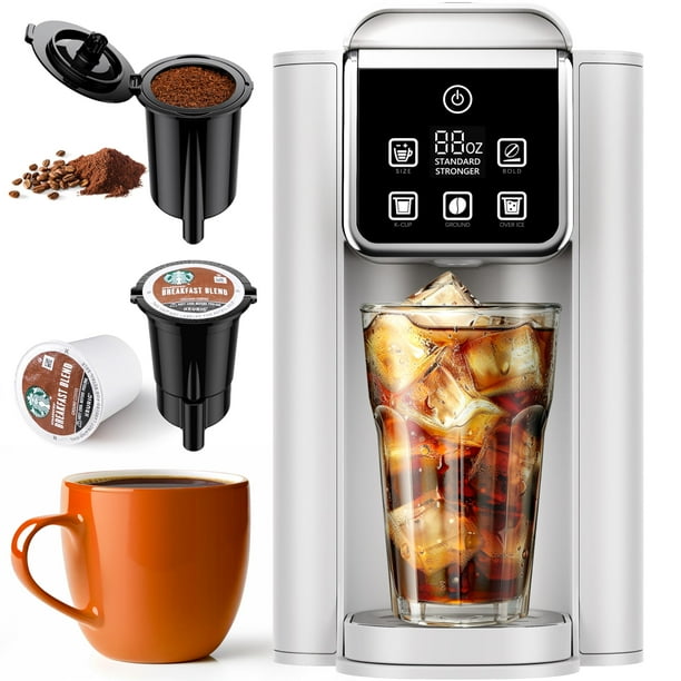 KIDISLE Hot & Iced Coffee Maker with Bold Setting, Single Serve Coffee ...