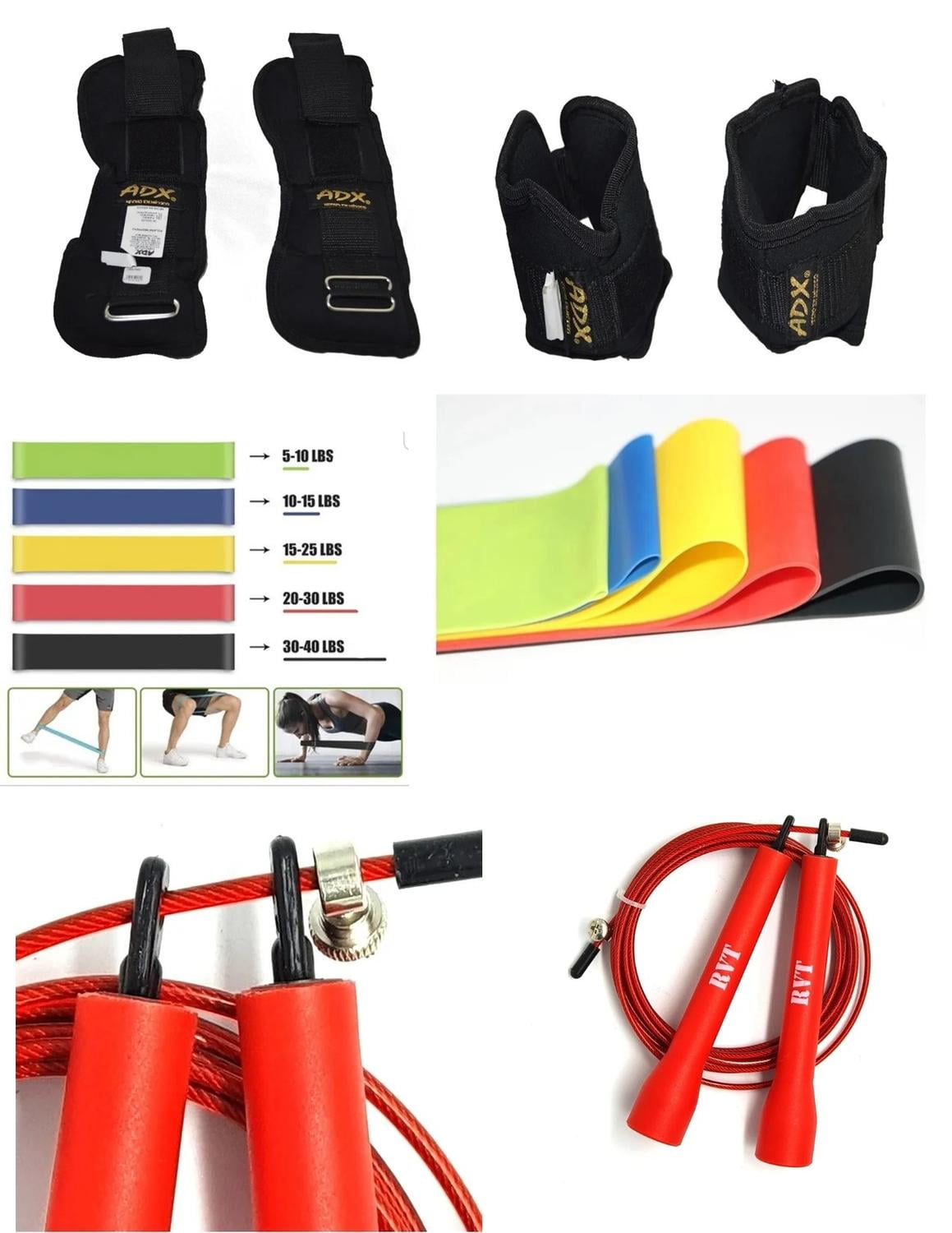 Kit Par De Polainas 10Kg + Set 5 Ligas + Cuerda Rápida RVT SPORTS ...