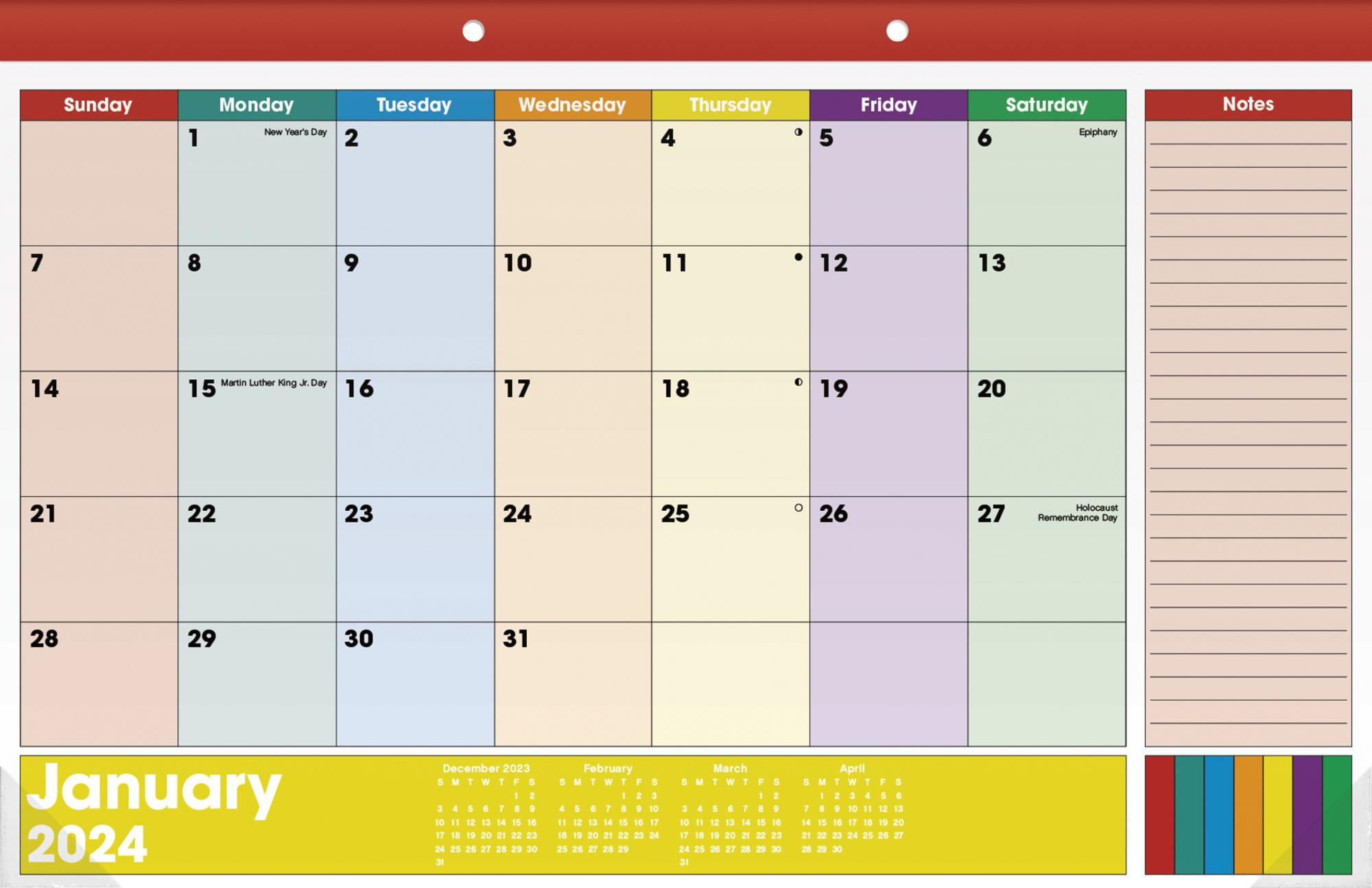 Trends International 2024 Color Block Desk Pad Calendar - Walmart.com