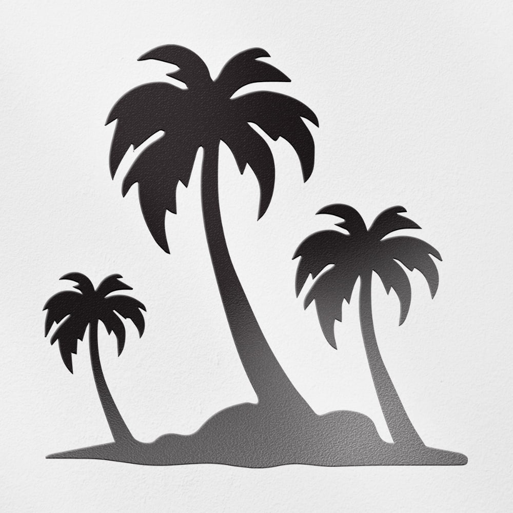 Transparent Decal Stickers Of Palm Trees 22 (Black) Premium Waterproof ...