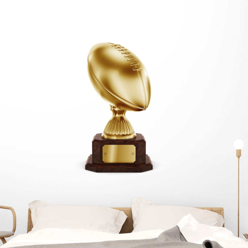 Gold American Football Trophy Wall Decal by Wallmonkeys Peel and Stick ...