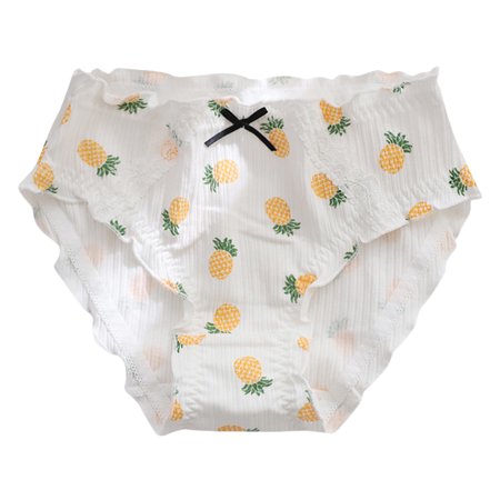 1 Set 3pcs Women Cartoon Briefs Fruit Pattern Briefs 's Mid - waist ...