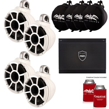 Wet Sounds Two Pairs of White REV 10 Swivel Clamp Tower Speakers with ...