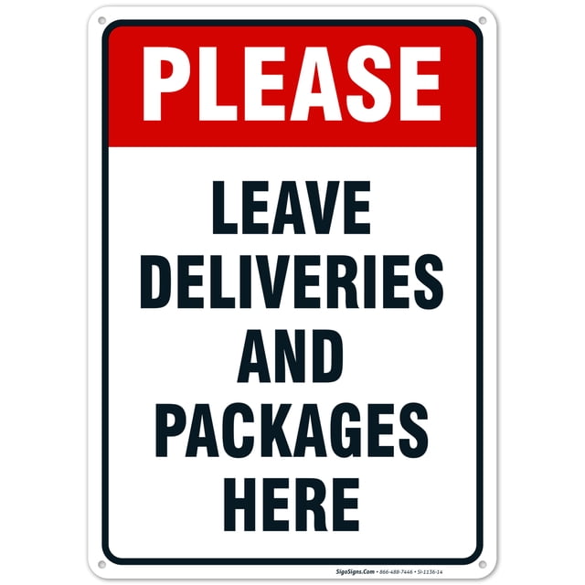High Quality 'Please Leave Deliveries and Packages Here' Sign for House ...