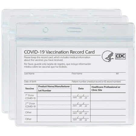 CDC Vaccination Card Protector 4X3 Immunization Record Vaccine Card ...