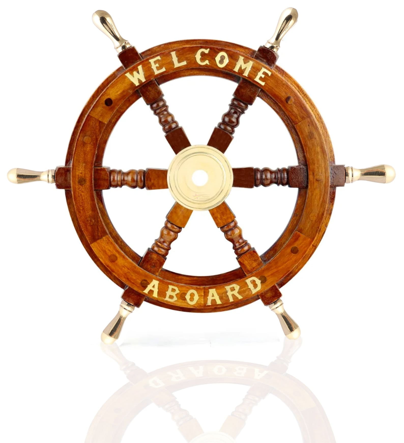 Wooden Ship Steering Wheel | Welcome Aboard | Pirate Rustic Captain ...
