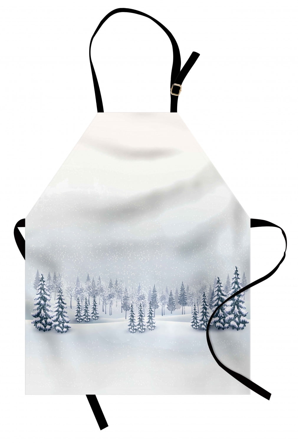 Winter Apron Winter Scene in a Park with Trees Foggy Misty Blurry Ice ...