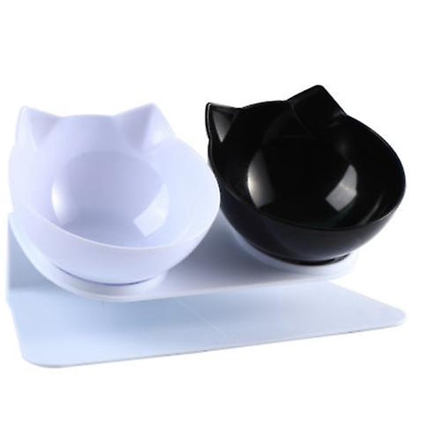 Cat Raised Stand Feeding Bowl Transparent Plastic Pet Food Water Feeder ...