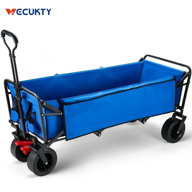 Extra Large Collapsible Garden Cart, VECUKTY Folding Wagon Utility ...