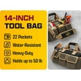 The Ryker Bag 14-Inch Tool Bag - 22 Pockets - Wide Mouth Tool Bag Small ...