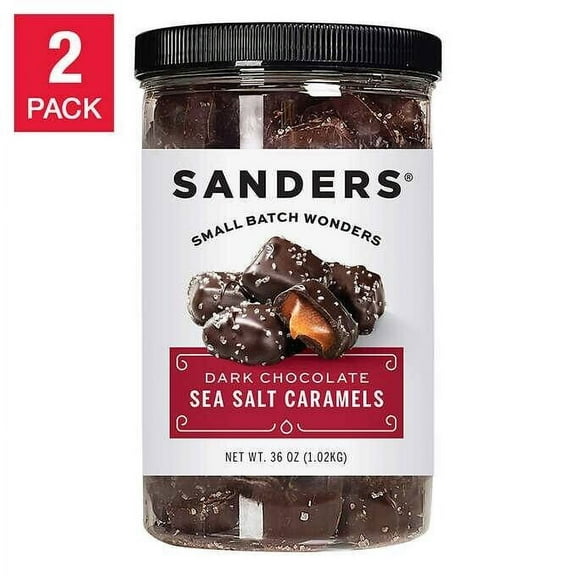 Sanders Dark Chocolate Sea Salt Caramels, 36 oz, Salted Candy - Walmart.com