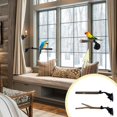 2 PCS Natural Wood Bird Perch with Suction Cup Parrot Shower and Window ...