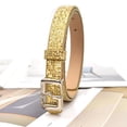 Aellinatey Trendy PU Strap For Women Slim Waistband Sequins Detail ...