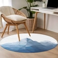 Blue Abstract Mountain 4FT Round Area Rugs Color Blocks Gradual Soft ...