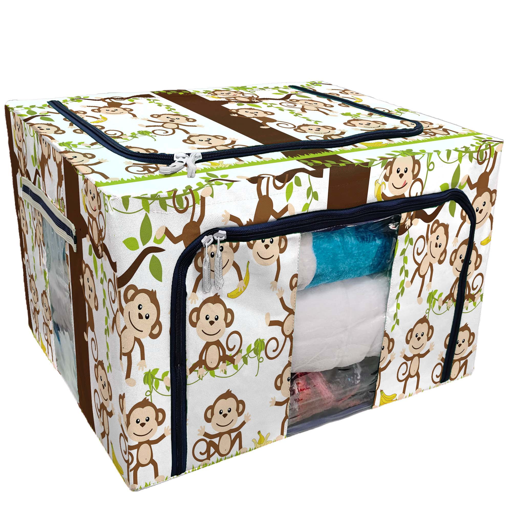 ECZJNT Monkey Around Storage Bag Clear Window Storage Bins Boxes Large ...