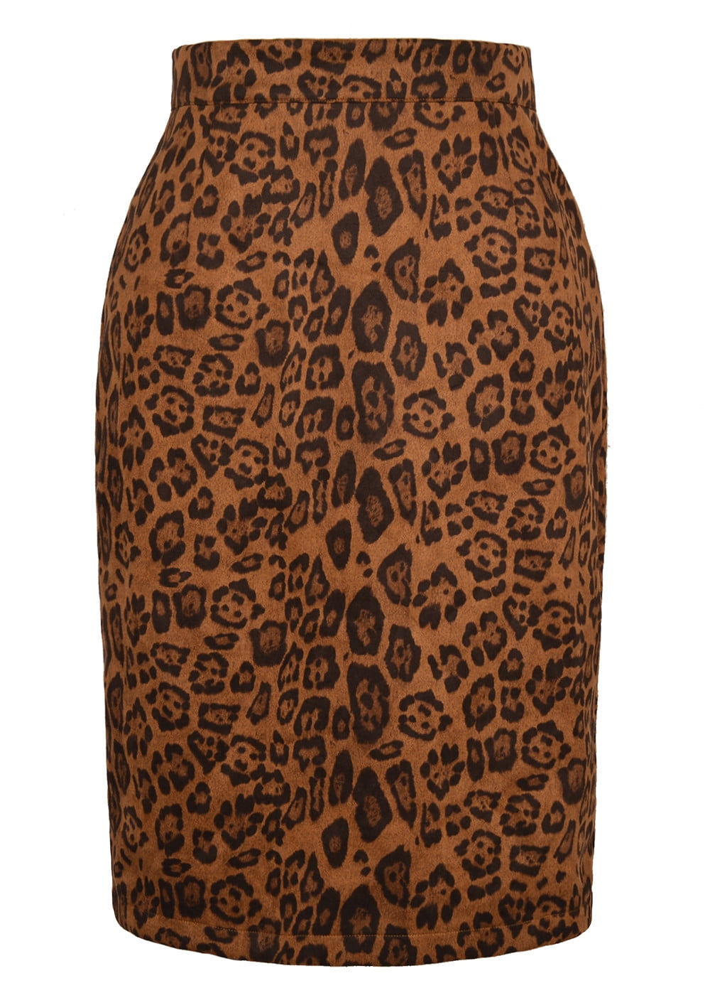 Wenseny Womens Leopard Pencil Skirt Suede Bodycon Straight Skirt Casual ...