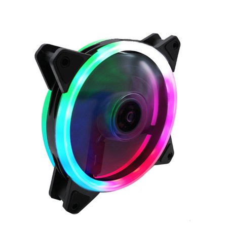 fashionhome 12CM LED RGB Lights PC Computer Fan Anti-Vibration Rubber ...