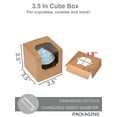Cupcake Boxes Auto-Folding Kraft 100 Count, Individual Paper Containers ...
