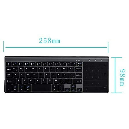 Zienstar-2.4Ghz Mini Wireless Keyboard with Touchpad Numeric Keypad Portable for Smart TV ...