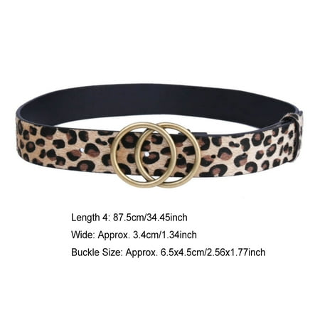 Waist Band Flexible Leopard Print with Double Buckle Wide leather belt ...