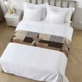 Bed Runner Brown Barn Star Plaid Bedding Scarves Soft Decorative Bed ...