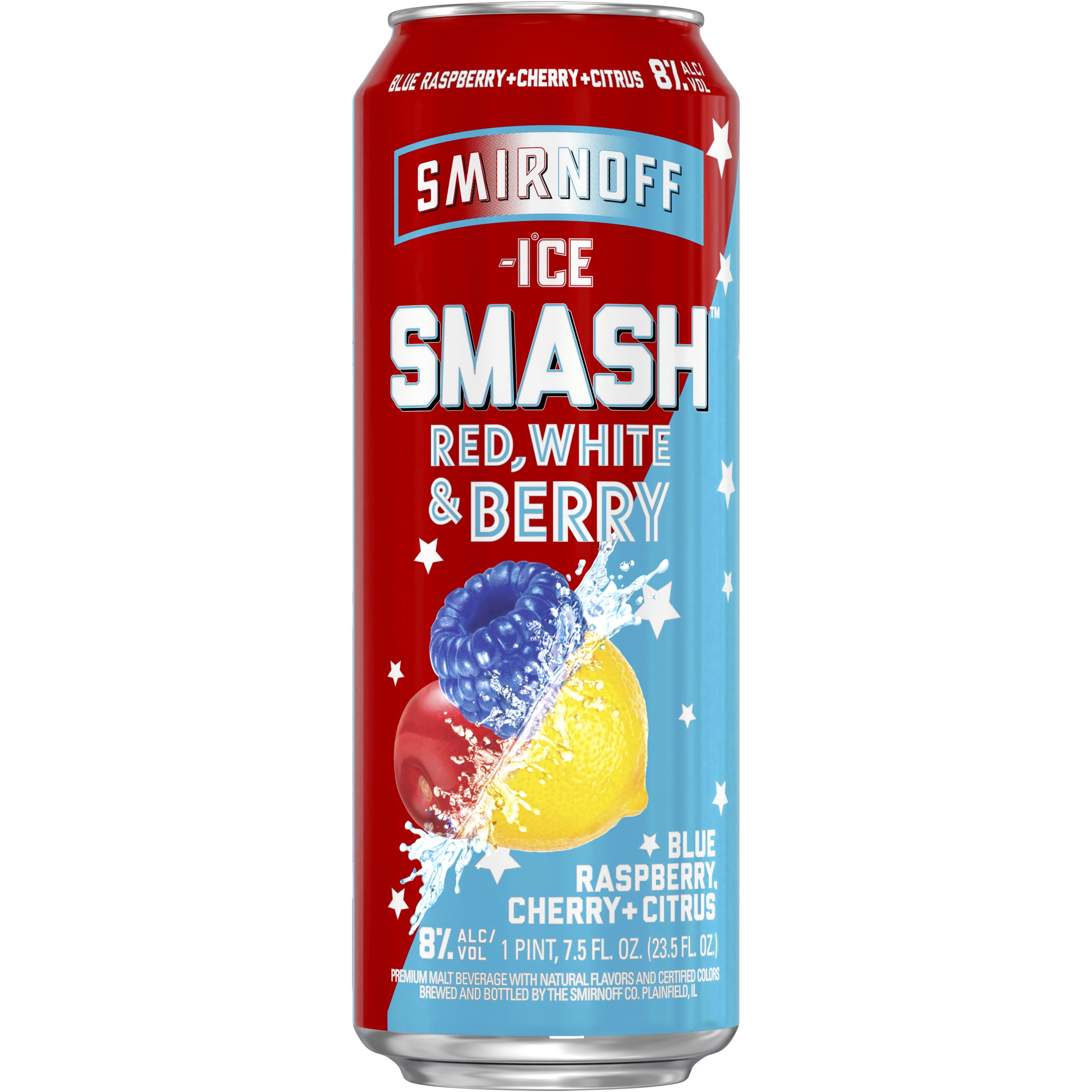 Smirnoff Ice Smash Red, White, & Berry, 23.5oz Single Can, 8% ABV ...