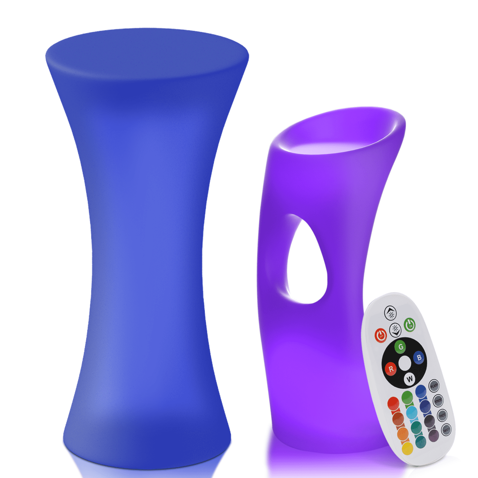 MoNiBloom Set of 2 LED Light Up Bar Table + Stool, 16 Color Changing ...