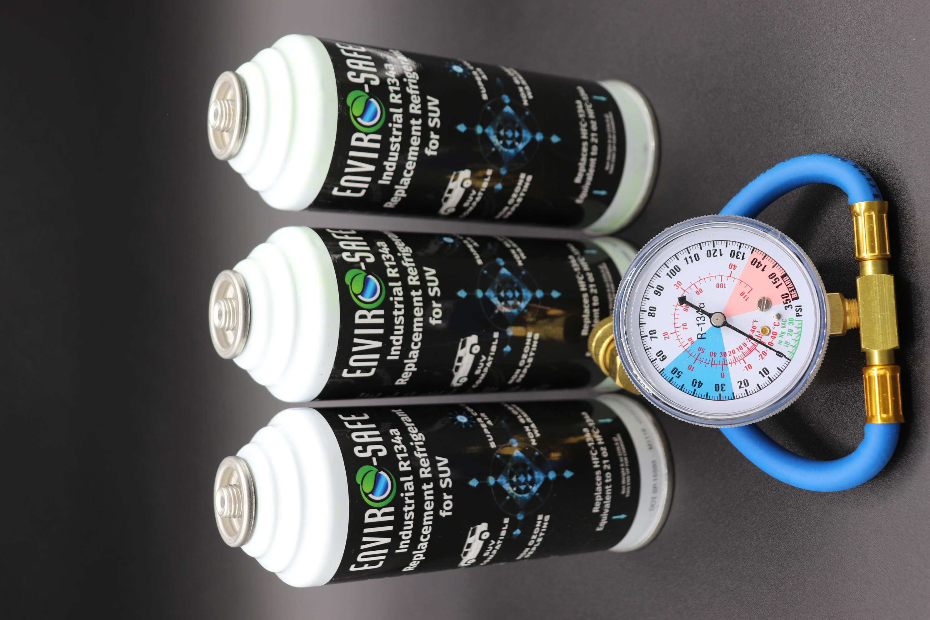 Envirosafe R134a SUV Industrial Replacement, 3 cans and Brass gauge, R ...