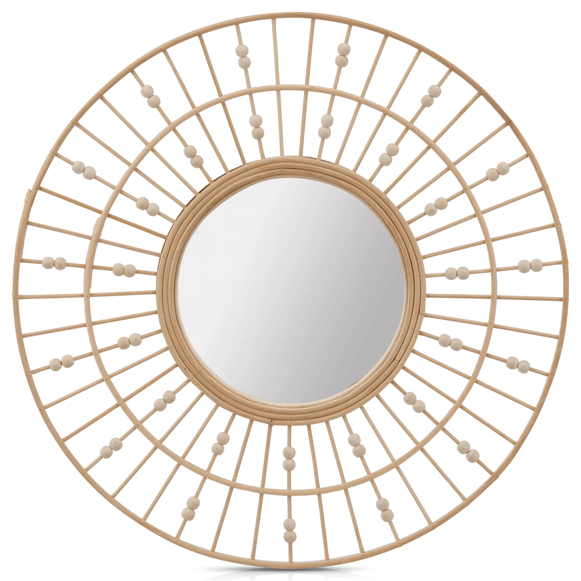 Click here for Bouclair Round Natural Fiber Bead Mirror 19.75 X 1... prices