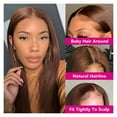 Brown Straight Lace Front Wig Lace HD Transparent PrePlucked Bone ...