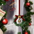 Christmas Wreath Bell Ornament Small Hanging Pendant with Metal Loop ...