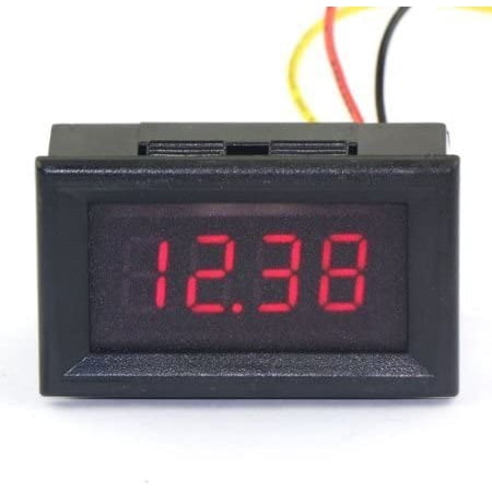 Digital Voltmeter 0-33.00V DC 12 Volt Meter Voltage Tester RED LED ...