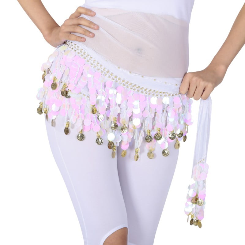 Belly Dancing For Womens Sweet Bellydance Hip Scarf With Gold Coins
