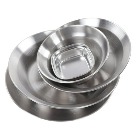 Camping Plate Set, Stackable Design 201 Stainless Steel Camping Deep ...