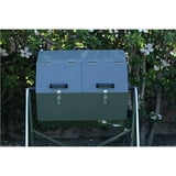 Jora Composter 33 Gal Outdoor Dual Chamber Steel Rotating Tumbler Metal ...
