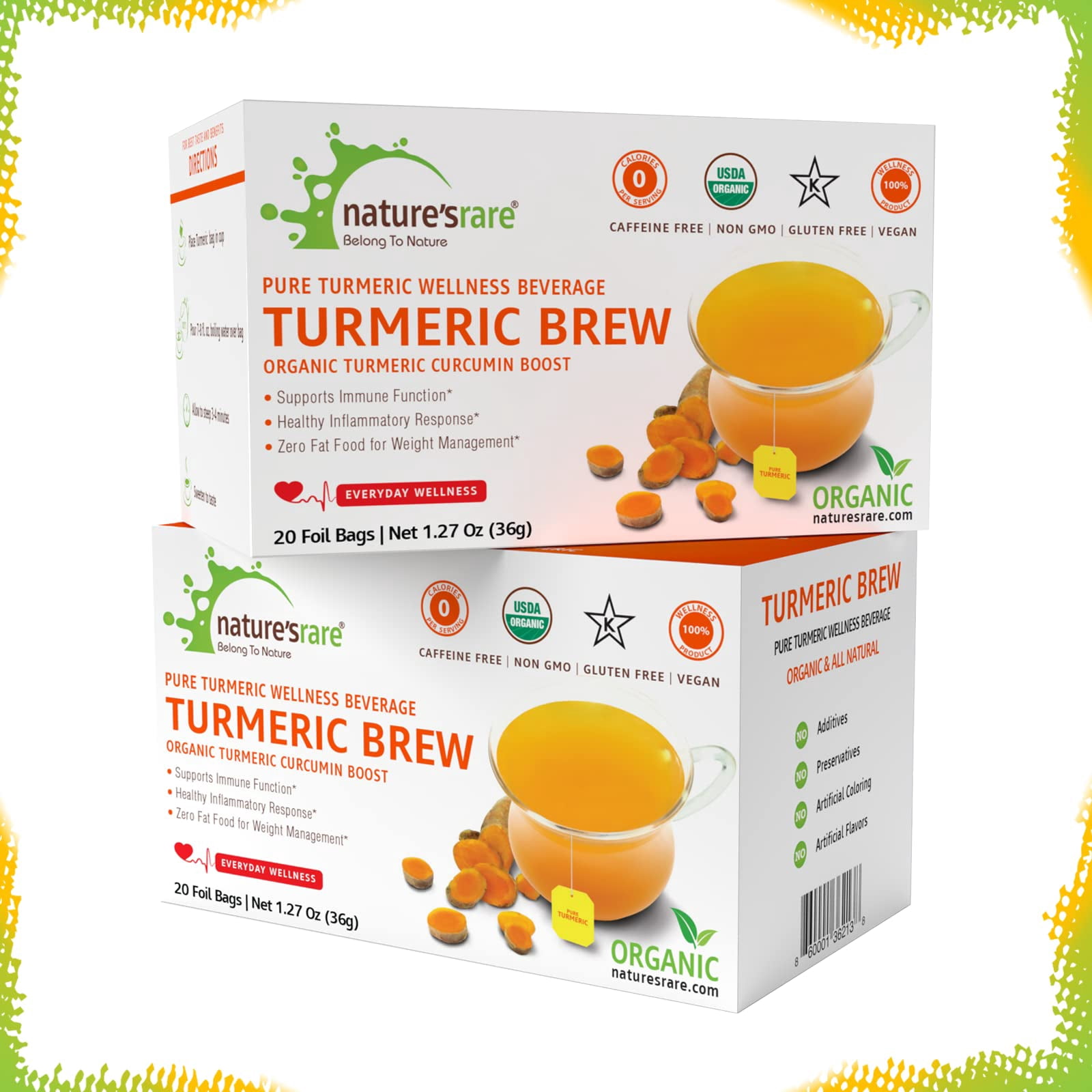 Pure Ceylon Turmeric Brew - 100% Organic Ceylon Turmeric Tea Bags (40 ...