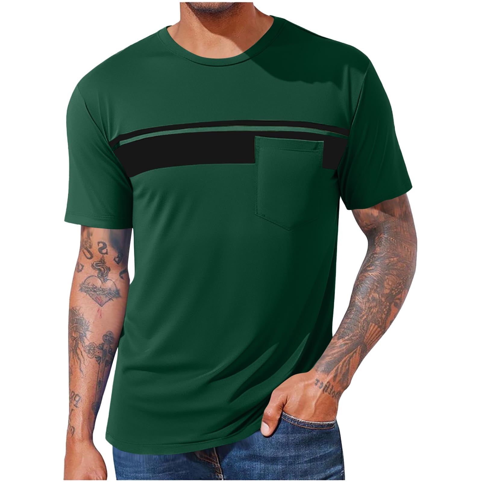 Click here for Kalauyu Mens Casual T-Shirt Short Sleeve Regular F... prices