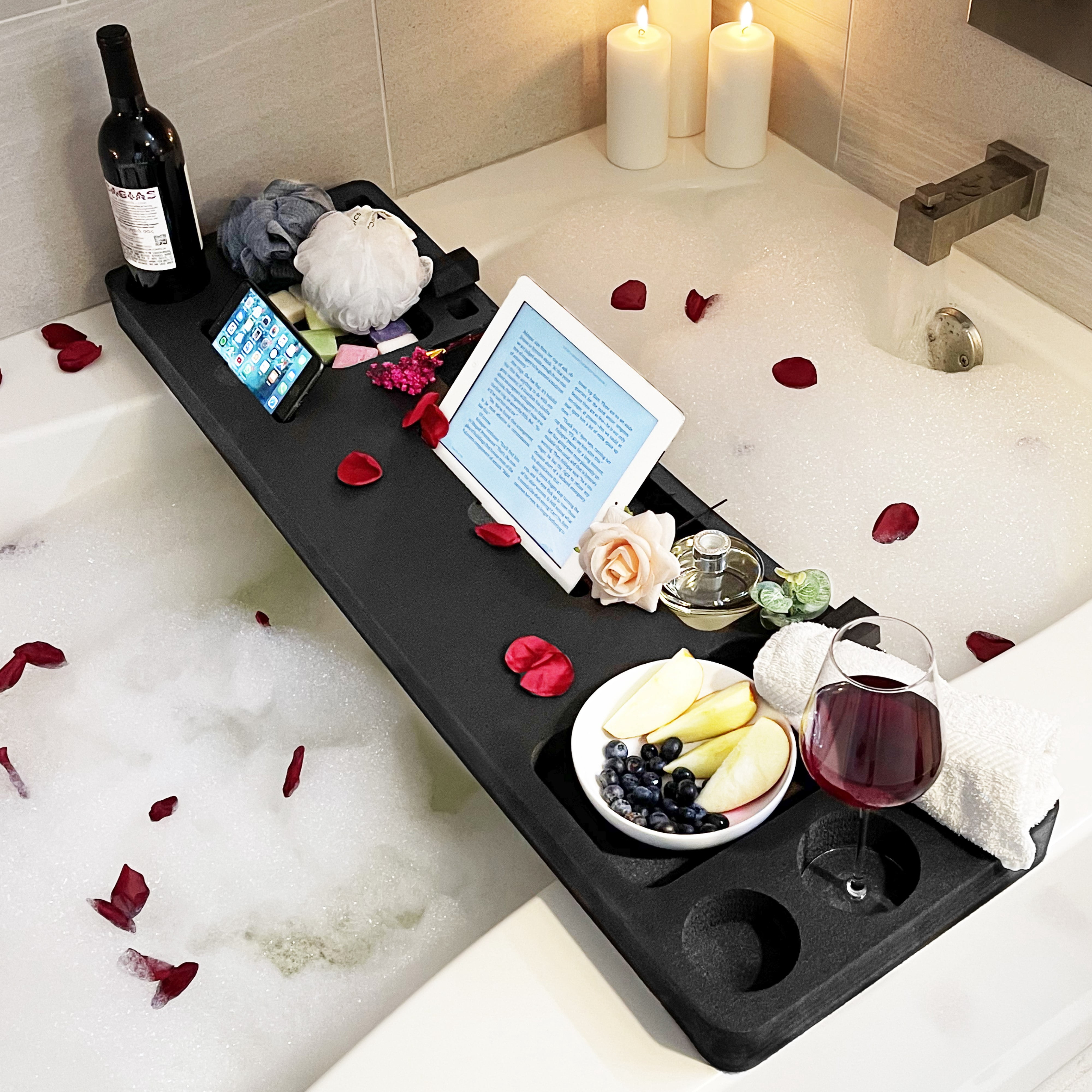 Polar Whale Bath Tray Spa Caddy Luxury Serving Snack Refreshment ...