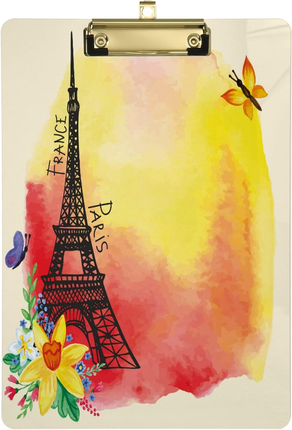 FMSHPON Paris Eiffel Tower Clipboard Hardboard Wood Nursing Clip Board ...