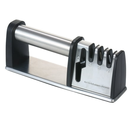 4 In 1 & Scissor Sharpener Tungsten Steel/Emery/Ceramic 4 Stage Coarse ...