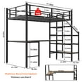 Alvantor Loft Bed Twin Size with L-shaped Desk, Metal Bed Frame with ...