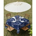 Coastal Turtle Square Outdoor Tablecloth, Waterproof Table Cloth Cover ...